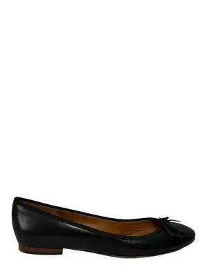 Celine Leather Bow Detail Ballet Flats - Black
