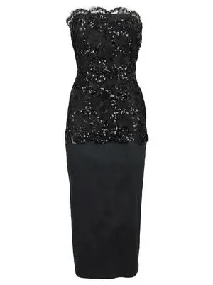 GENNY Sequinned Midi Dress - Black