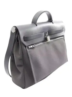 Hermès 2025 Large Herbag Zip Messenger Bag - Grey