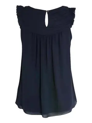 Burberry Sleeveless Pleated Blouse - Blue