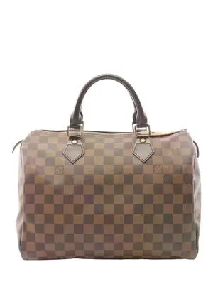 LOUIS VUITTON 2008 Speedy Damier Ébène Duffle Bag - Brown