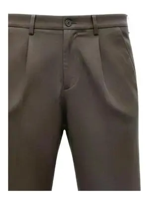 CELLAR DOOR Pleated Cropped Trousers - Brown