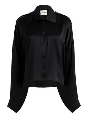 Khaite Bodine Silk Charmeuse Blouse - Black