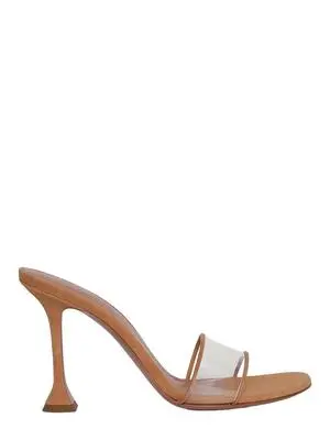 Amina Muaddi Suede And Pvc Slingback Sandals - Natural