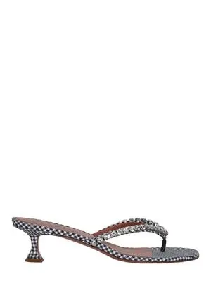 Amina Muaddi Gigi Crystal Thong Sandal - Blue
