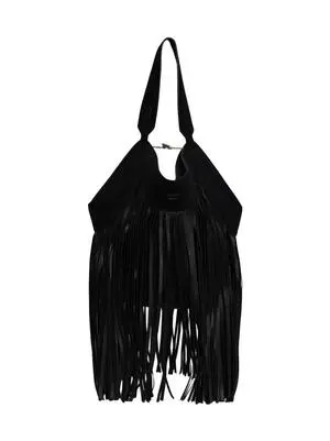 Khaite Lotus Small Fringe Tote Bag - Black