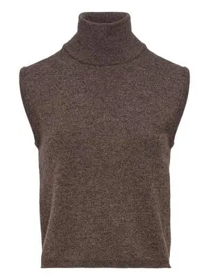 Magda Butrym Sleeveless Knit Turtleneck Top - Brown