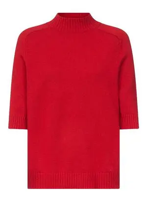 Loulou De Saison Ruth Short Sleeve Cashmere Top - Red