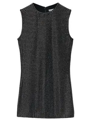Alexander Wang Crystal Embellishment Sleeveless Mini Dress - Black