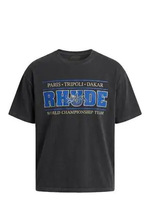 Rhude Chrono Tee Vintage And Blue - Black