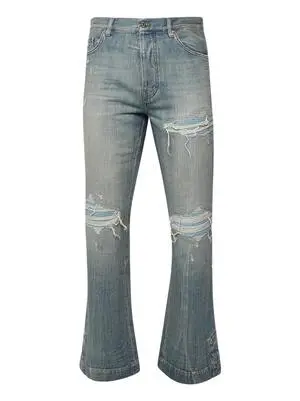 Amiri Repaired Straight Flare Jeans In Laurel Fade - Blue