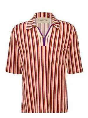 Valentino Garavani Terry Polo Shirt Multicolor Stripes - Multi