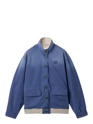 Miu Miu Washed Twill Blouson Jacket - Blue