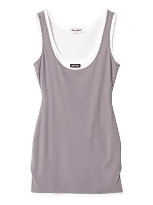 Miu Miu Stretch Jersey Mini Dress Steel - Grey