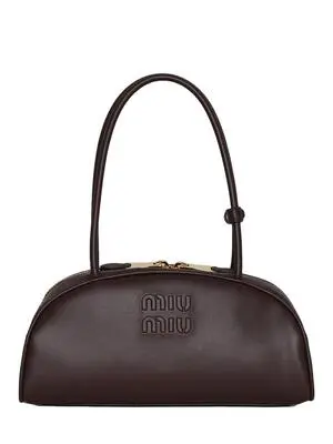 Miu Miu Calfskin Leather Beau Handbag - Brown