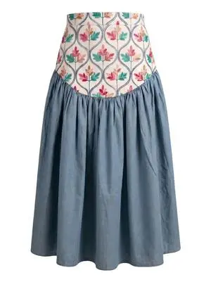 COLLECTED XX Collected Xx Patchwork Floral Jacquard Maxi Skirt