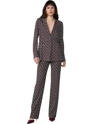 Diane Von Furstenberg Brooke Straight Pants - Tiny Loch Box Soil