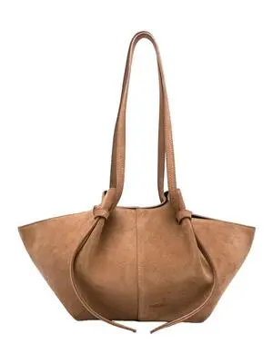 Yuzefi Suede Gathered Shoulder Bag - Brown