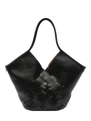Hereu Woven Leather Shoulder Bag - Black