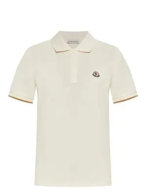 Moncler Piqué Polo Shirt With Logo Patch - Multicolor