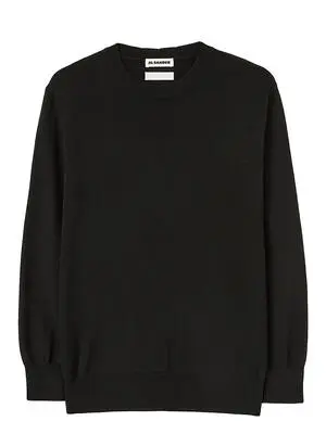 JIL SANDER Crewneck Knitted Jumper - Black