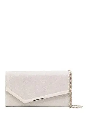 JIMMY CHOO Metallic Glitter Clutch Bag - Silver