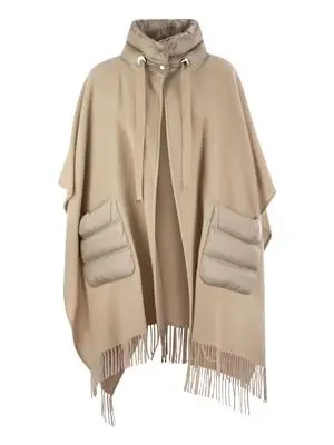 Herno Poncho Resort In Warmy E Nylon Ultralight - Cream