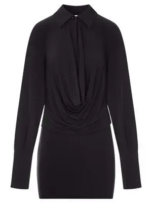 Andamane Deep V-neck Mini Dress - Black