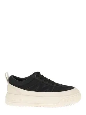 Moncler Altive Nubuck And Suede Sneakers - Black