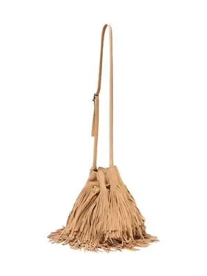 Simkhai Marena Suede Fringe Bucket Bag - Brown