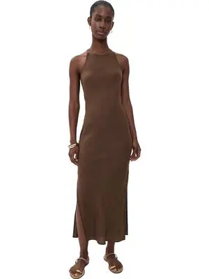 JAMES PERSE Canvas Linen Long Dress - Cocoa
