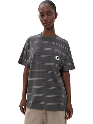 Carhartt Work In Progress Short Sleeve Bert Pocket T-shirt - Bert Stripe/graphite