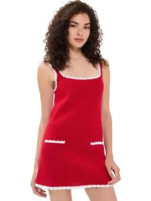 SEROYA Brianna Crochet Dress - Derby Red/eggshell