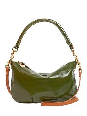 Clare V. Petit Moyen Leather Messenger Bag - Army