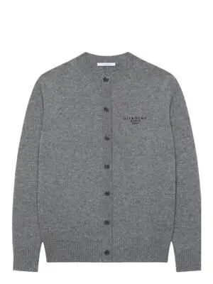 Givenchy Paris 1952 Signature Embroidered Knit Cardigan - Gray