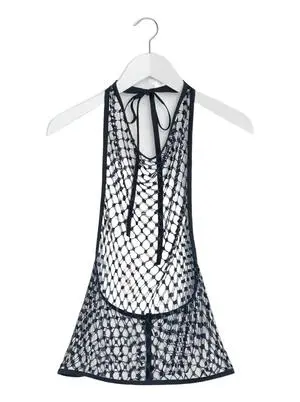 LEMAIRE Fishnet Halter Top - White