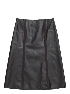 Paloma Wool Vertical Cut Detailed Midi Skirt - Black