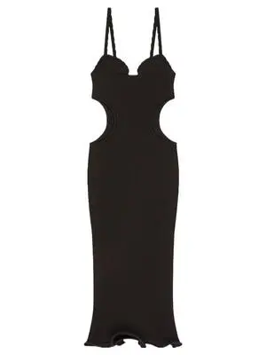 Givenchy Ribbed Cutout Midi Dress - Black