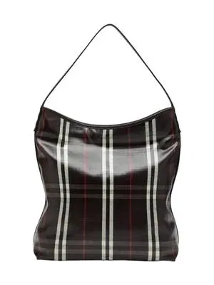 Burberry Checked Shoulder Bag - Black