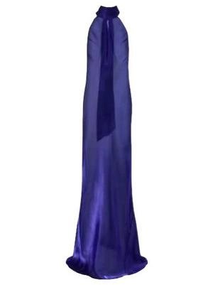 Galvan Sienna Semi-sheer Organza Gown - Blue