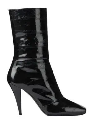 Givenchy Sliced Square Ankle Boots In Shiny Leather - Black