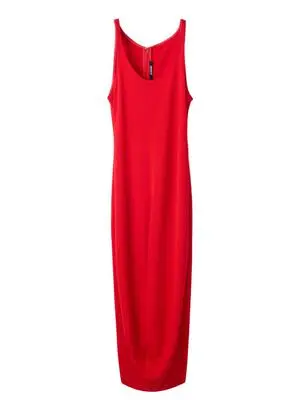 Jacquemus Asymmetrical Draped Hem Dress - Red