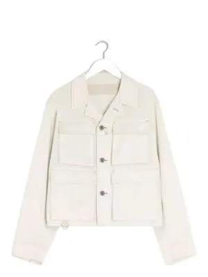 LEMAIRE Utility Military Jacket With Gusseted Pockets - Light Cream