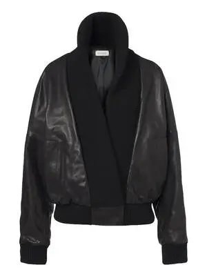 Magda Butrym Leather Bomber Jacket - Black