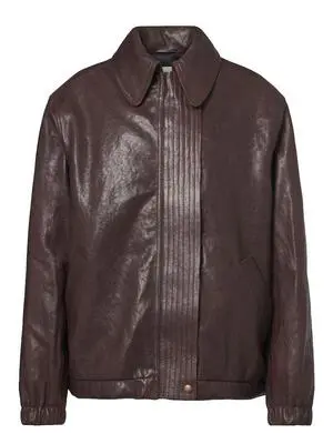 Magda Butrym Leather Bomber Jacket - Brown