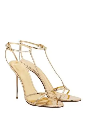 Paris Texas Metallic Patent Leather Sandals - Gold