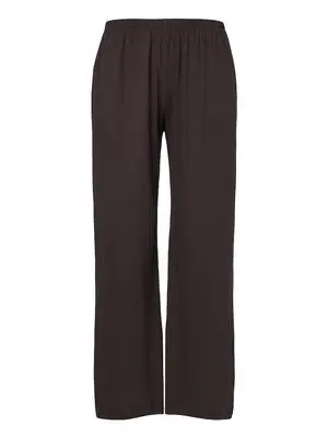 LESET Milo Cropped Cotton Wide-leg Pants - Brown