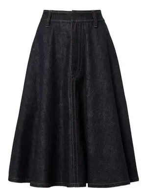 Brunello Cucinelli Denim Midi Skirt - Blue