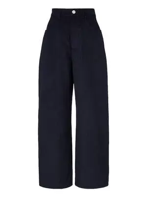 RÓHE Berber Cotton Corduroy Barrel-leg Pants - Blue