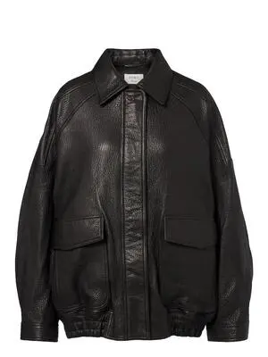RÓHE Leather Blouson Jacket - Black